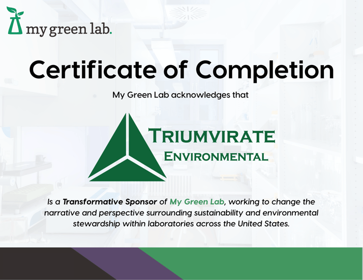 Lab Sustainability | Triumvirate Environmental